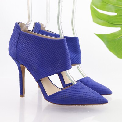 Vince Camuto Women's Sinomin Pump Size 8 Electric Blue Leather Heel ...