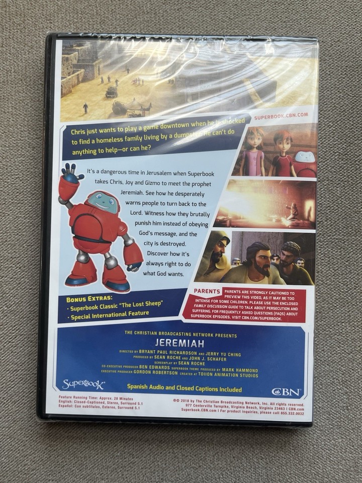 Superbook Jeremiah DVD 2018 CBN Christian Faith Based Kids NEW Sealed ...