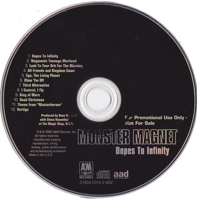 Monster Magnet Dopes To Infinity CD USA A&M 1995 Promo CD 3145403152ADV ...
