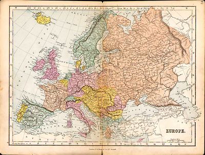 1887 MAP EUROPE RUSSIA FRANCE SWEDEN GERMANY AUSTRIA ITALY ETC | eBay