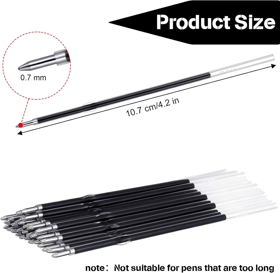 30 Pcs Ink Replacement Ballpoint Pen Refills for Retractable Pens Blue ...