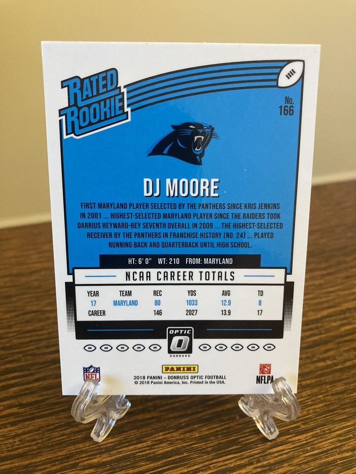 🔥2018 Donruss Optic Rated Rookie DJ Moore #166 Rookie RC - Bears ...