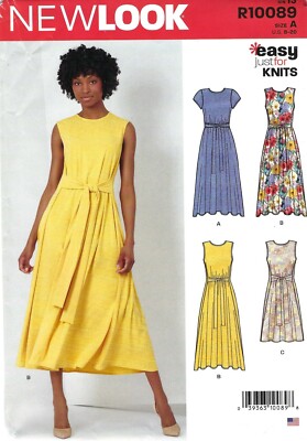 New Look R10089 EASY Dresses w Front Sash, 2 Lengths Sz 8-20 UNCUT ...