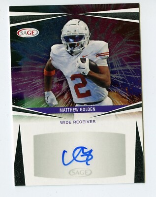 H246 MATTHEW GOLDEN AUTO 2025 SAGE TEXAS AUTOGRAPH PACKERS | eBay