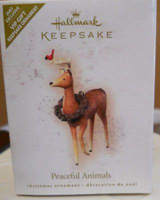 2007 Hallmark Keepsake VIP EXCLUSIVE "PEACEFUL ANIMALS" DEER Ornament ...