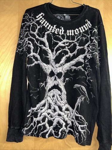 Affliction Haunted Mound Sematary Mens BLACK THERMAL INNER ABYSS TEE ...