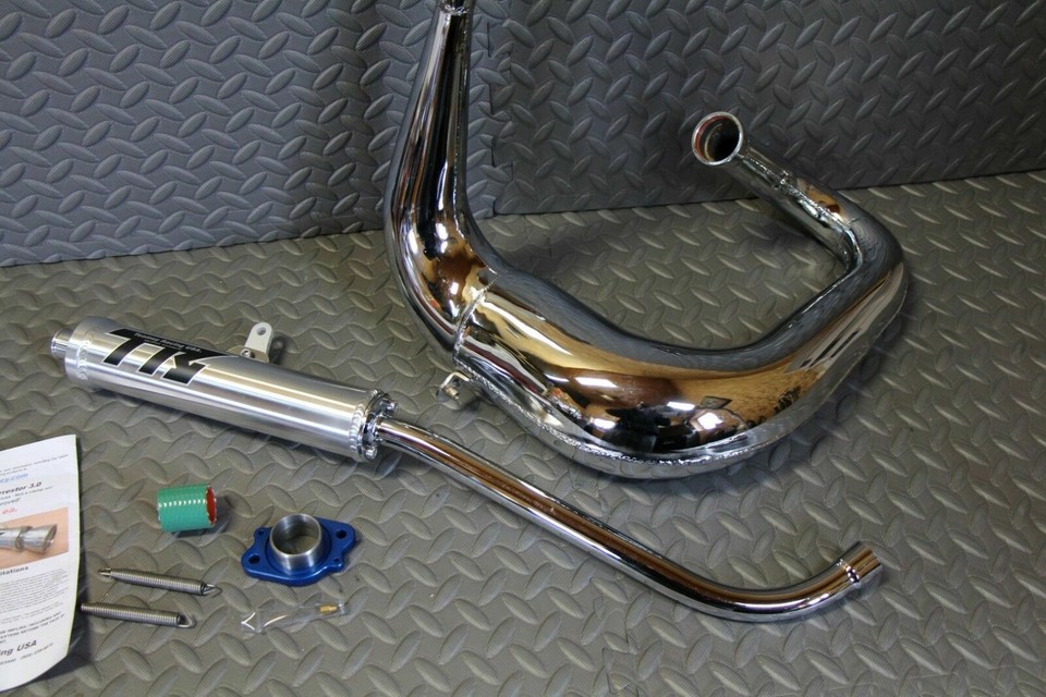 TOOMEY B1 Yamaha Blaster aftermarket exhaust pipe + silencer CHROME ...