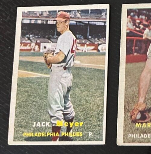 1957 Topps Baseball #162 JACK MEYER SET BUST VINTAGE 1950S FREE ...