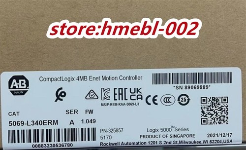 New In Box AB 5069-L340ERM CompactLogix 5380 3MB Enet Motion Controller ...