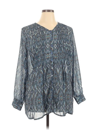 Coldwater Creek Women Blue Long Sleeve Blouse XL | eBay