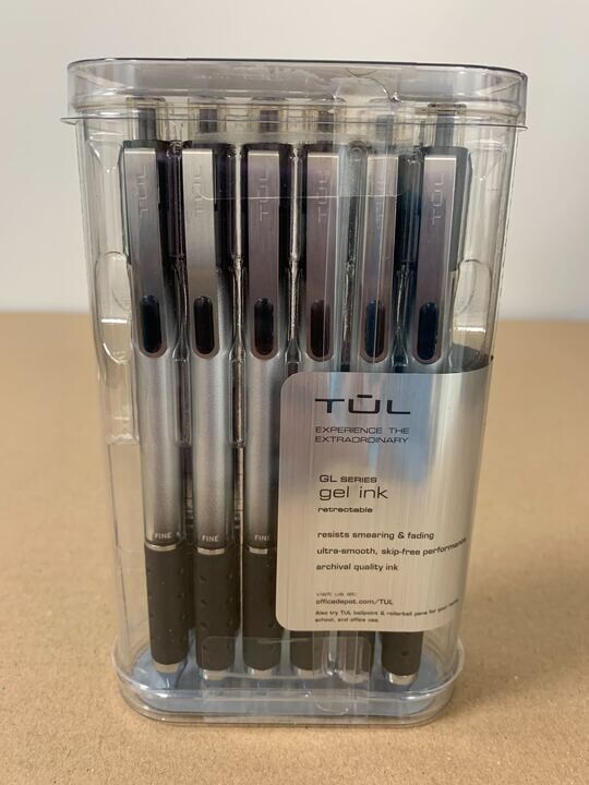 NEW 12pk TUL GL Series Gel Ink Retractable Pens Fine 0.5mm BLACK Ink | eBay