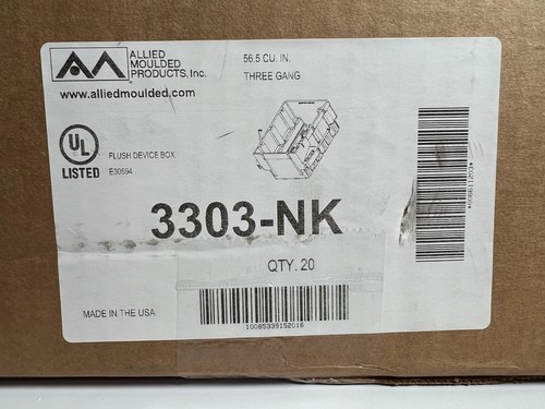 Allied Moulded 3303-NK 3-Gang Fiberglass Electrical Switch Box (QTY 20 ...