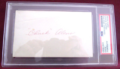 CHUCK ALENO 1941-44 REDS HAND SIGNED INDEX CARD SLABBED AUTHENTIC PSA ...