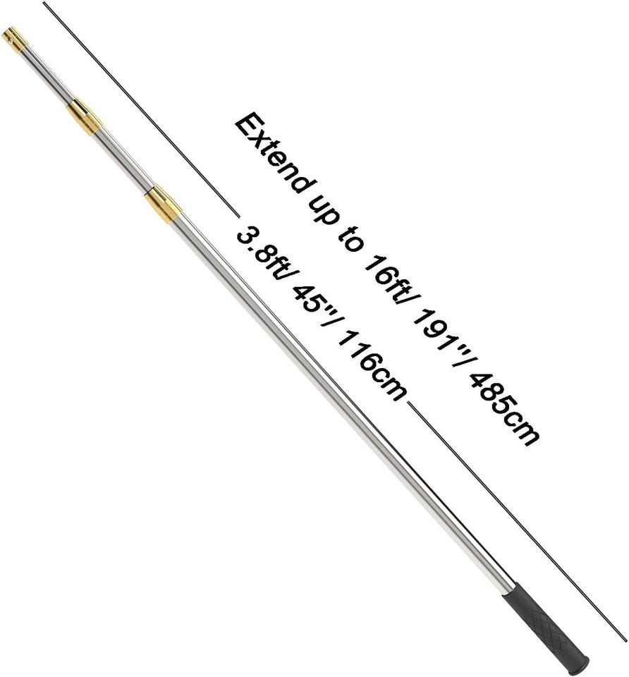 Stainless Steel Flounder Gig Frog Gig Gaff Pole, Muti-Size Telescopic ...
