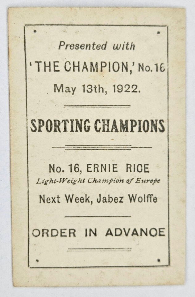 1922-23 The Champion Sporting Champions #16 ERNIE RICE (B) | eBay