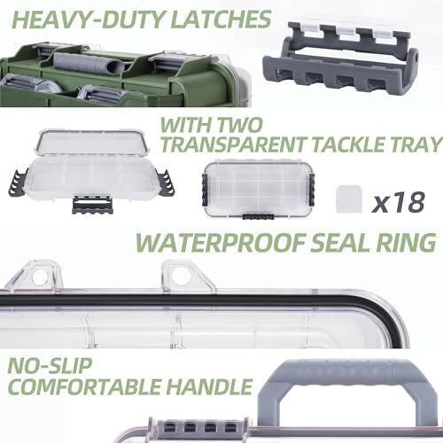 Universal Fishing Tackle Box with Two 3600 Tackle Tray, Removal Inside ...