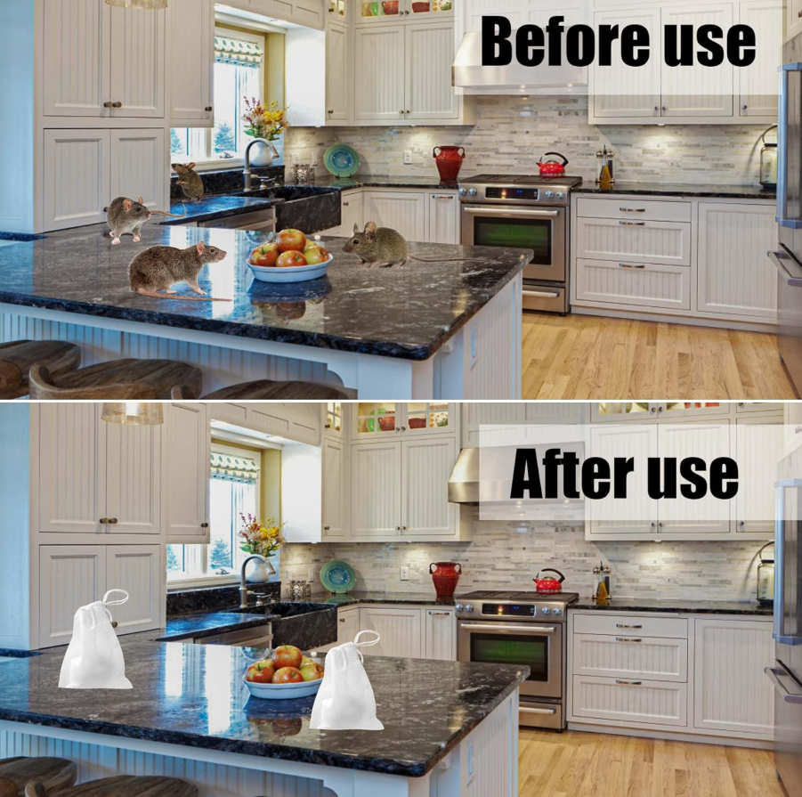 Natural Mouse Repellent, 12 Pack Peppermint Oil to Repel Mice and Rats ...