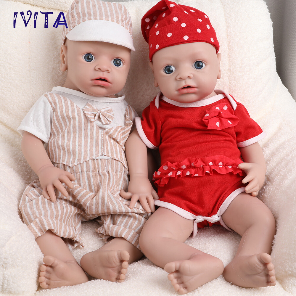 18"Reborn Baby Doll Boy and Girl Lifelike Newborn Full Body Silicone ...