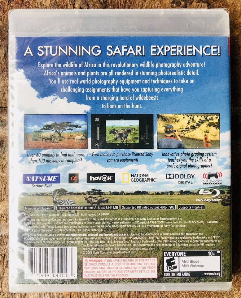 RARE! Afrika PS3 (Sony PlayStation 3, 2009) FACTORY SEALED!! BRAND NEW ...