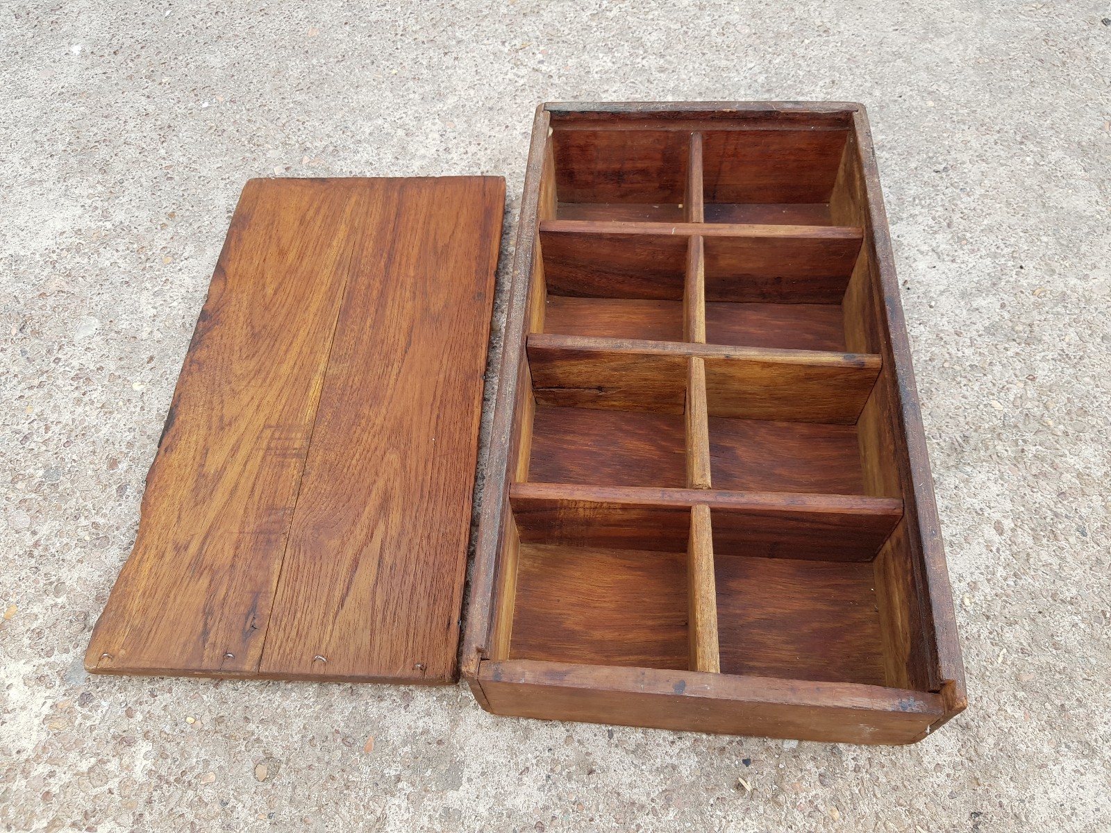 Vintage Old Primitive Handcrafted 8 Compartments Spice Keeping Wooden ...