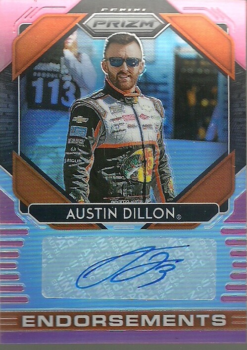 Austin Dillon 2020 Panini Prizm Racing PINK PRIZM Auto Autograph #11/25 ...
