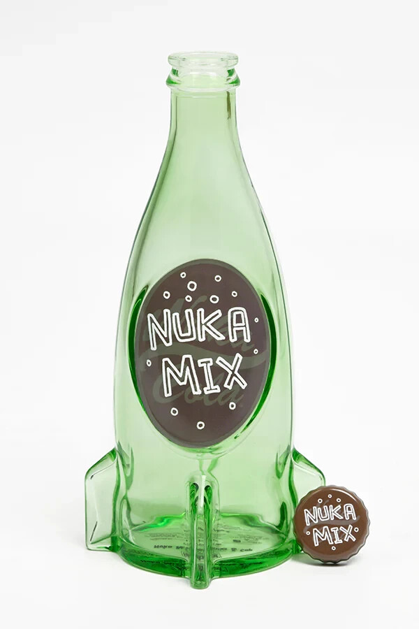 Fallout Nuka Cola Mix Green Glass Rocket Bottle & 10 Caps Official NEW ...