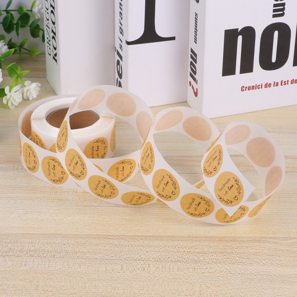 500 Sheets/Roll Adhesive Paper Sticker Labels Sealing Stickers Candy ...