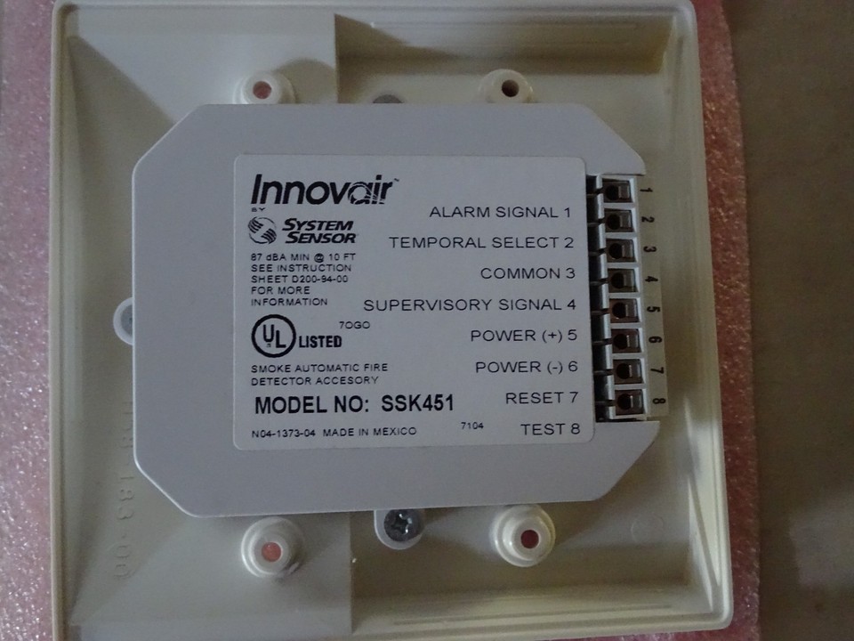 System Sensor remote test/sounder SSK451 for duct smoke detectors HVAC ...