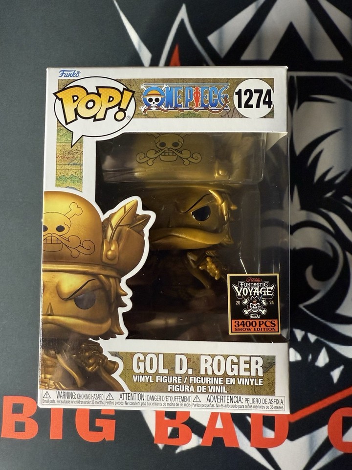 2024 SDCC Funko Fundays Exclusive One Piece #1274 Gold Gol D. Roger Pop ...