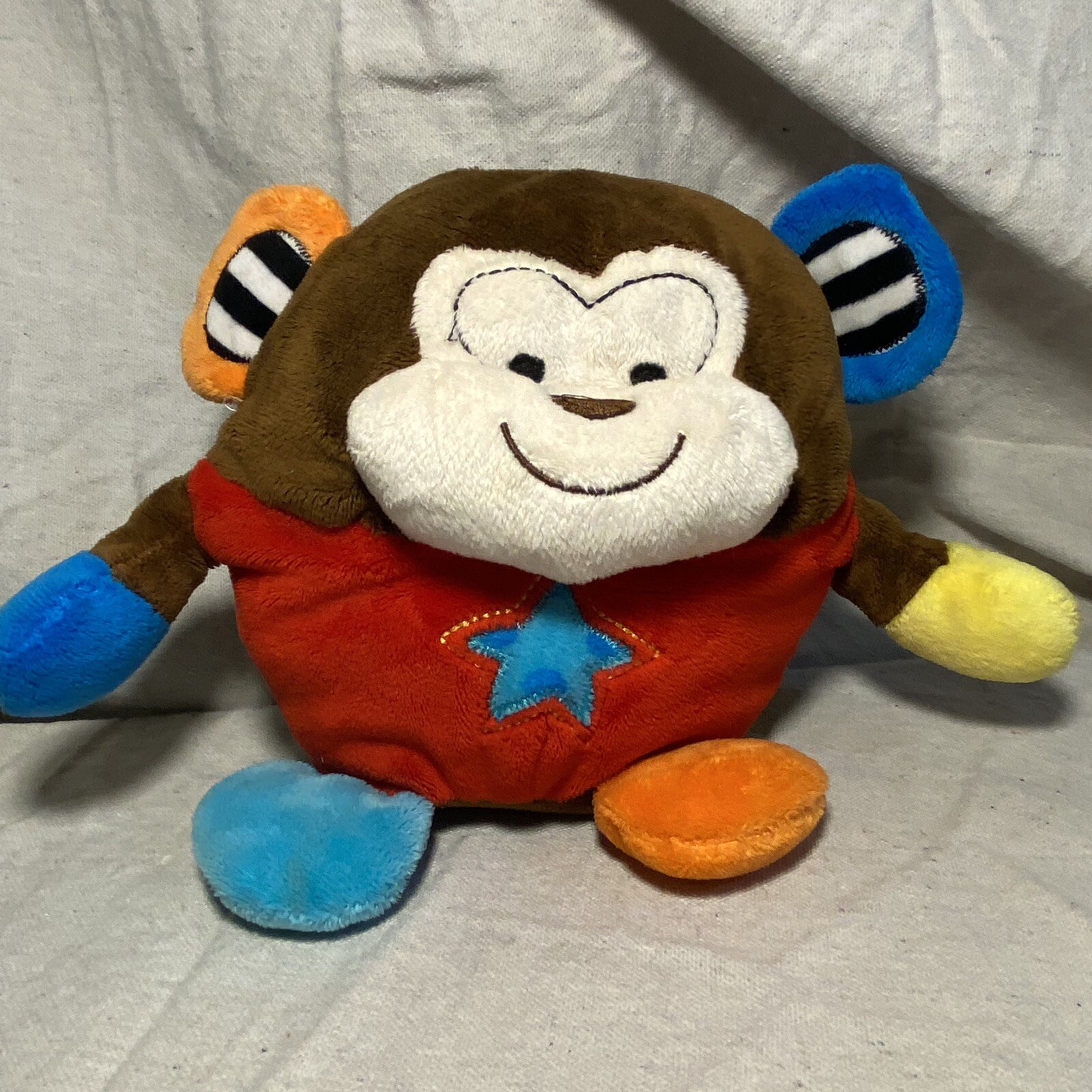 Spark Create Imagine Monkey Plush Round Rattle Star Stuffed Animal ...
