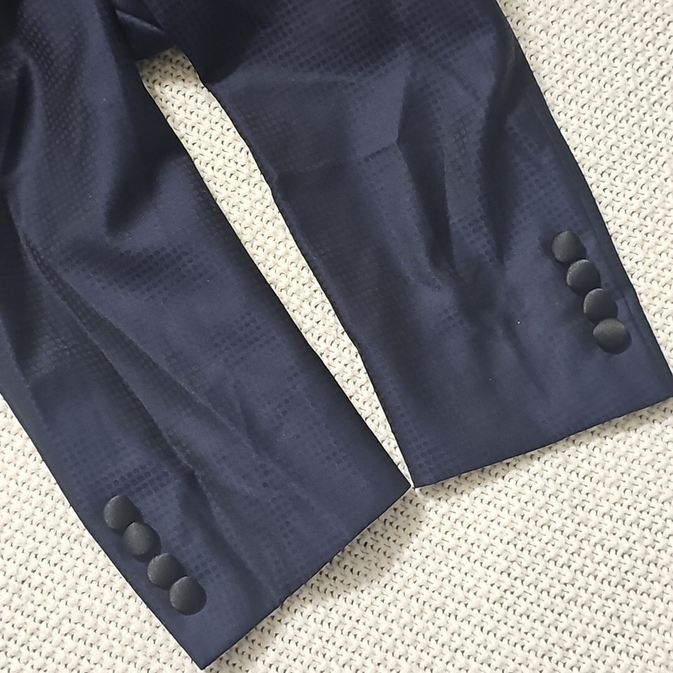 Ted Baker 'Josh' Shawl Collar Navy Micro-Check Tuxedo Jacket Size 40R ...