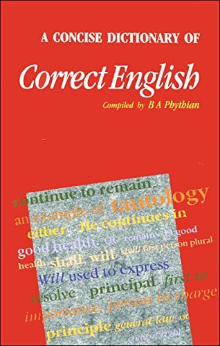 A Concise Dictionary of Correct English, B.A. Phythian | eBay