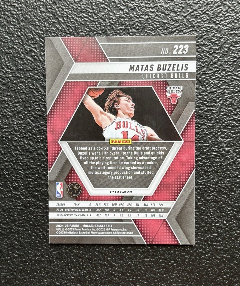 2024-25 Mosaic MATAS BUZELIS Blue Reactive Prizm Rookie RC #223 SP ...