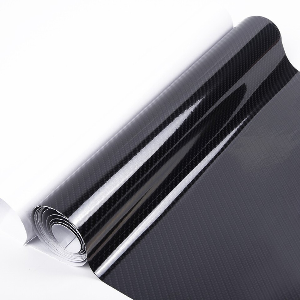 Car Decal 5D Ultra-Gloss Glossy Black Carbon Fiber Vinyl Wrap Sticker ...