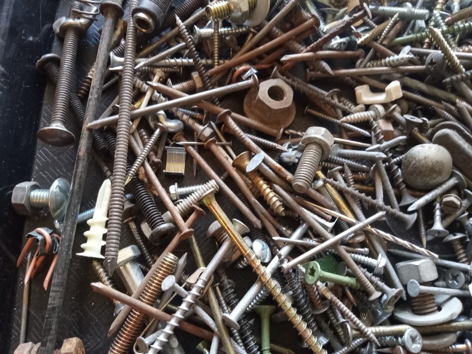 Bulk Assorted Loose BOLTS SCREWS NAILS junk drawer hardware lot 6 ...