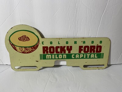 Vintage Colorado Rocky Ford Melon Capital Metal License Plate Topper ...