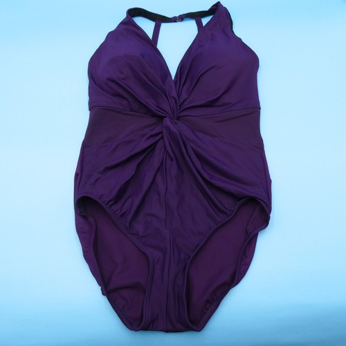 Miraclesuit Size 12 Purple Twisted Illusionist Wrapture One Piece ...