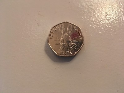Very rare Peter rabbit Half whisker 50p coin 2016. Beatrix Potter ...