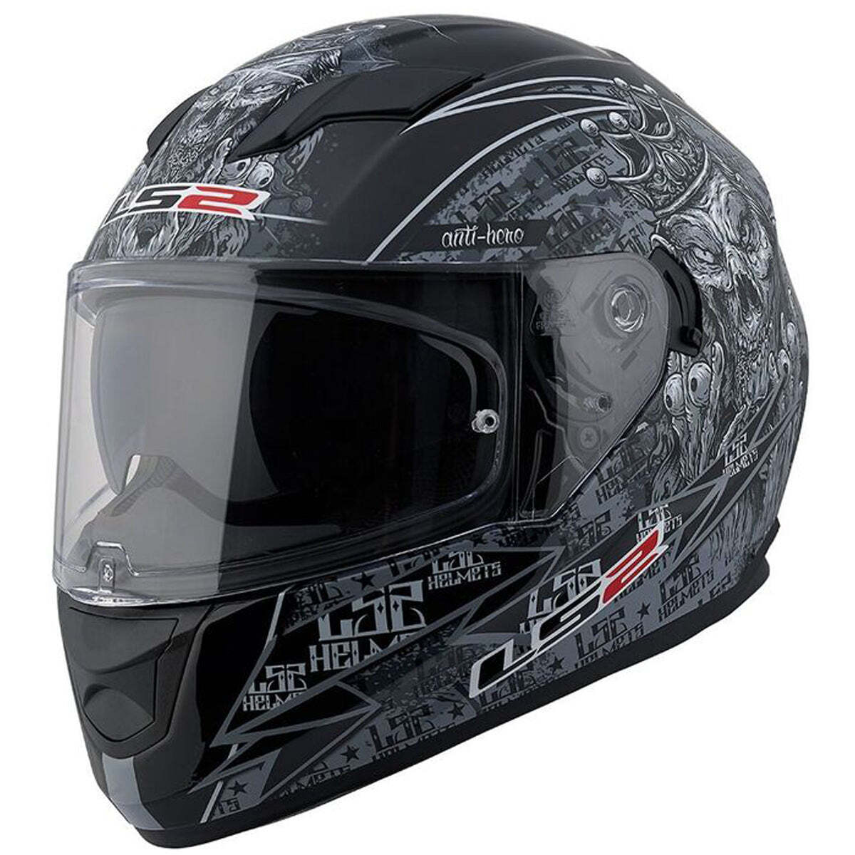 LS2 Stream EVO Anti-Hero Helmet 328-1331 Black/Gray Size XS | eBay