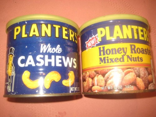 Planters Peanuts Tin Cans With Lids Cashews No Bar Code Honey Roasted ...
