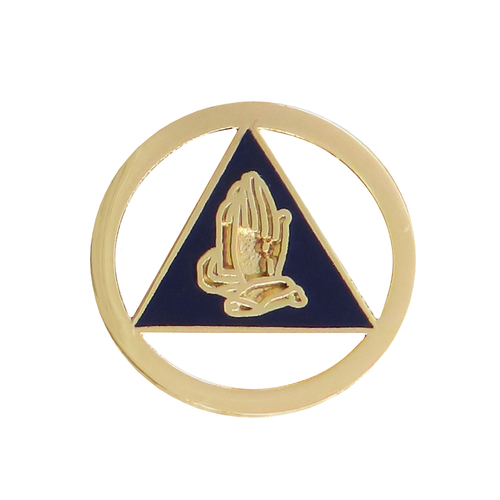Alcoholics Anonymous AA Symbol Praying Hands and Circle & Triangle Pin ...
