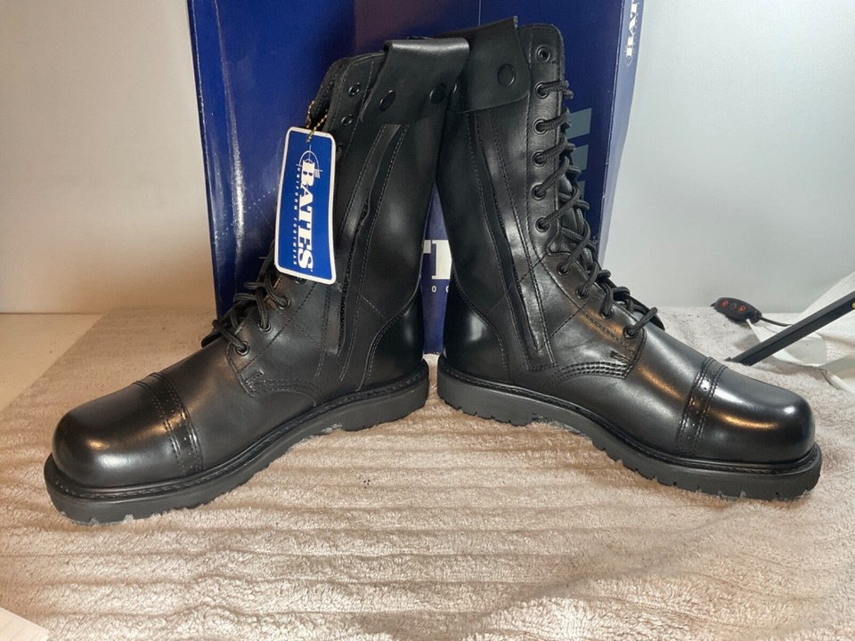 NOS BATES PARATROOPER 11" SIDE ZIP BLACK LEATHER BOOTS 02184 MULTIPLE ...