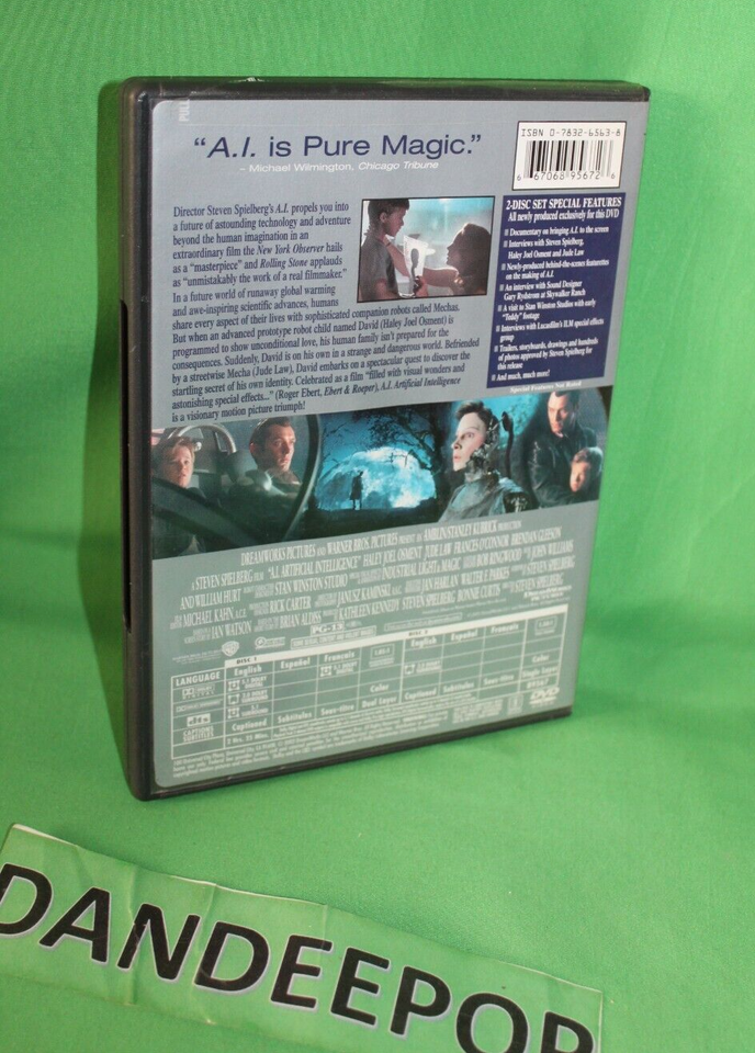 A.I. Artificial Intelligence (DVD, 2002, 2-Disc Set, Anamorphic ...