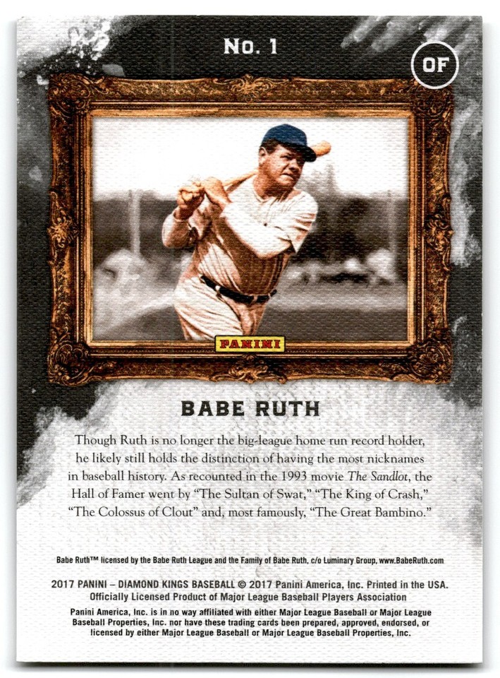 2017 Panini Diamond Kings Babe Ruth.... New York Yankees #1 | eBay