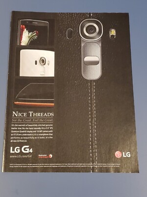 LG G4 IPS QUATUM QUAD Ad 2015 8" X 10" Rare Vintage Camer Photo HD 16 ...