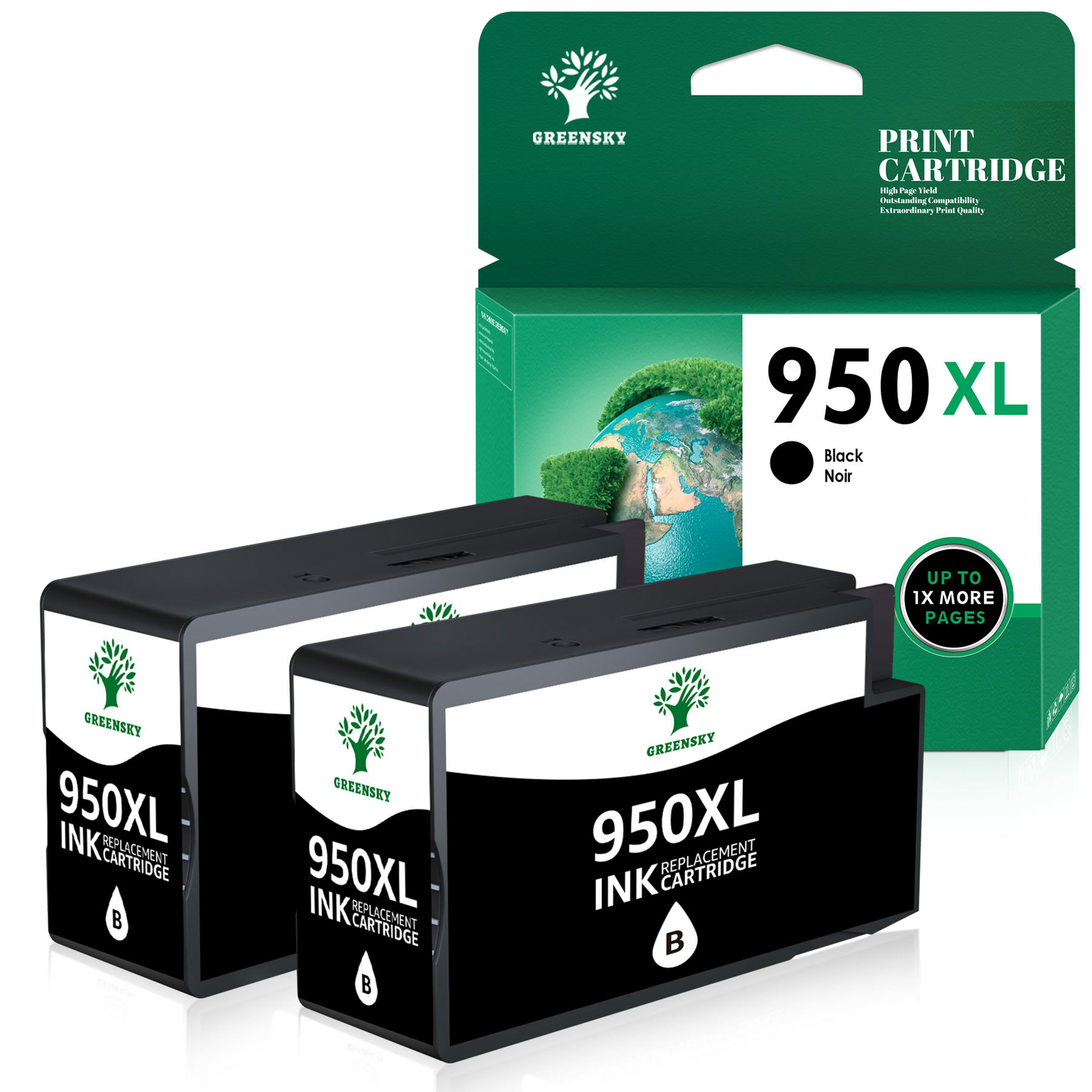 2x 950XL Ink Cartridges Black for HP Officejet Pro 8615 8616 8100 8620 ...