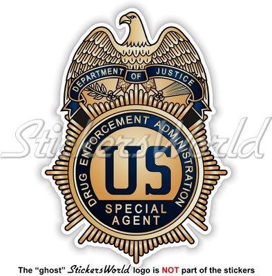 US Justice Department DRUG ENFORCEMENT ADMINISTRATION Badge DEA Decal ...