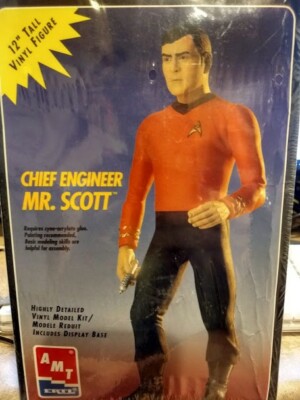 Star Trek Chief Engineer Mr Scott 12" Figure Vinyl Model Kit AMT Ertl ...