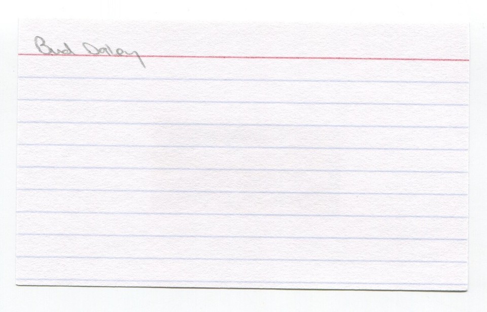 Bud Daley Signed Cut Index Card Autographed Baseball World Series NY ...
