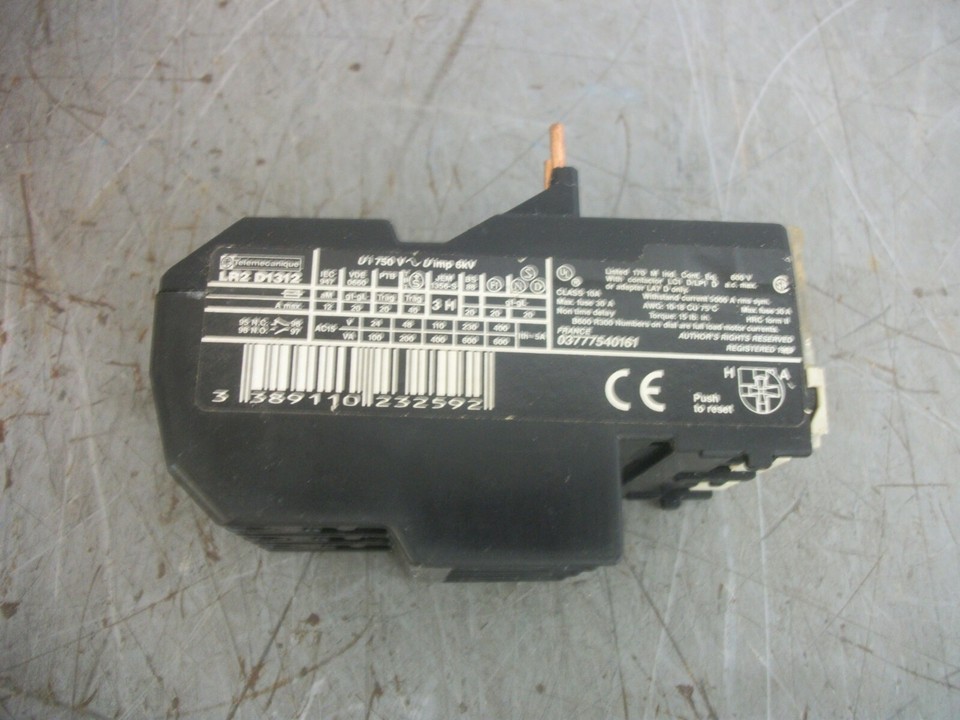 TELEMECANIQUE THERMAL OVERLOAD RELAY LR2D1312 5.5-8AMP | eBay